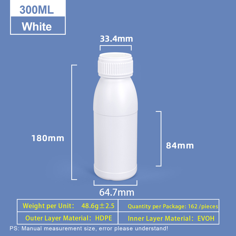300ml White Round-Shoulder Plastic Bottle Plastic Coex HDPE Bottle from ...